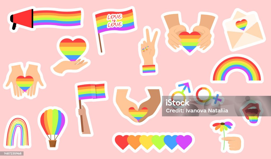 Collection Of Lbgtq Stickers Stock Illustration Download Image Now
