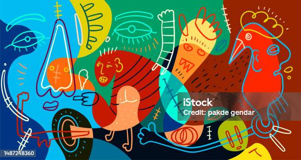 Template Banner Abstrak Berwarnawarni Dengan Teks Dummy Untuk Desain