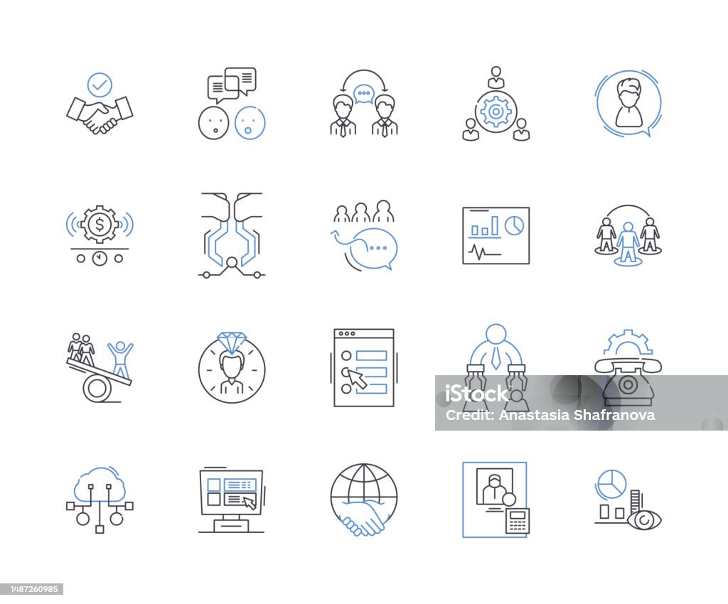 Process Optimization Line Icons Collection Streamlining Efficiency