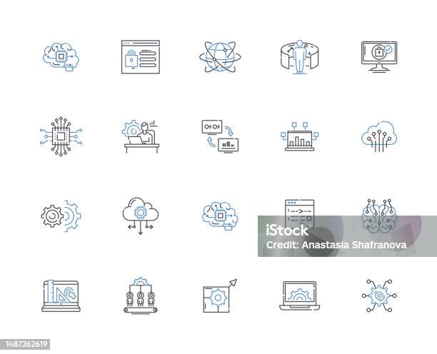 Platform Software Line Icons Collection Integration Compatibility Scalability Flexibility