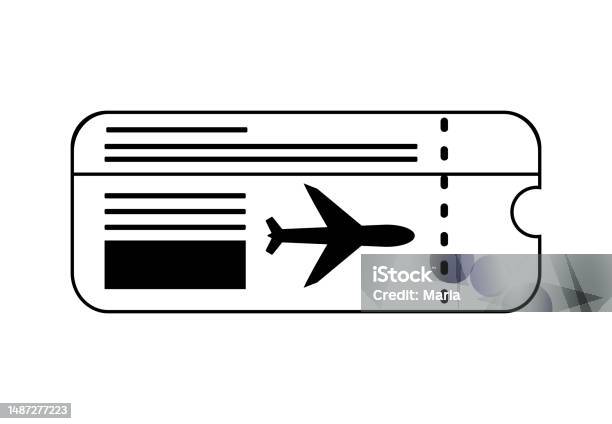 Air Travel Boarding Pass Outline Icon Stock Illustration Download