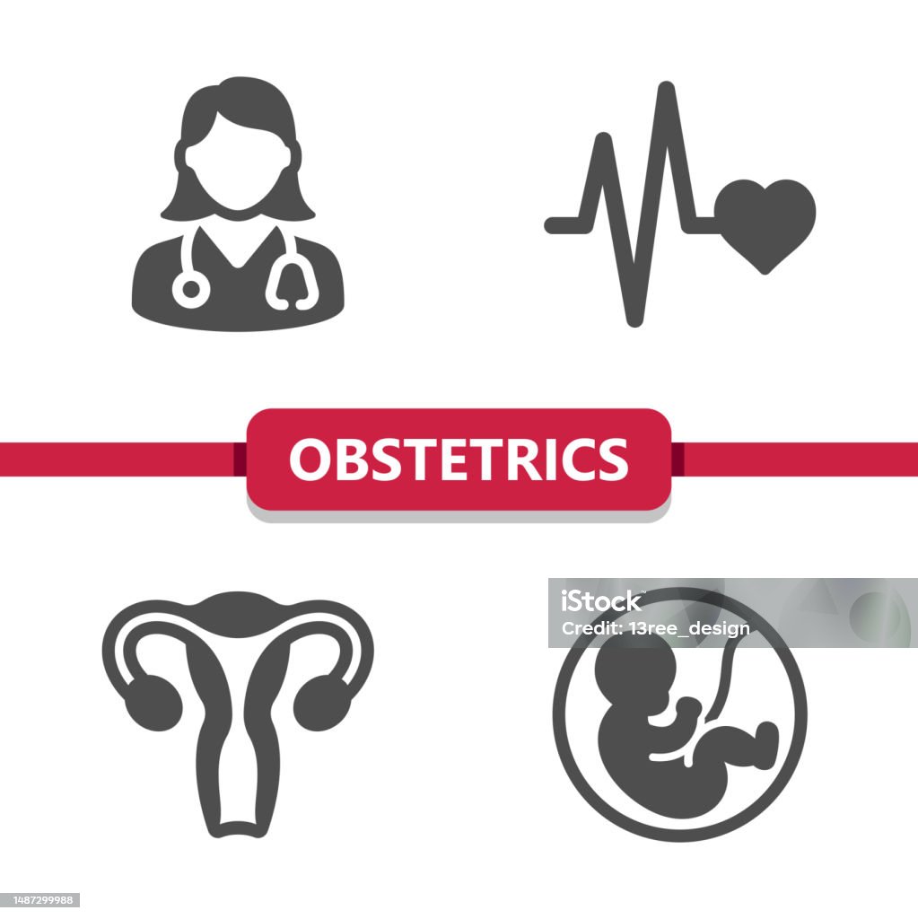 Ilustración De Iconos De Obstetricia Y Ginecología Y Más Vectores