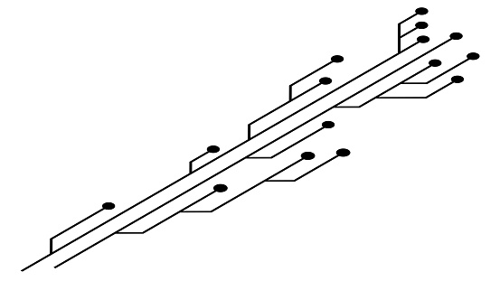 Isometric Printed Circuit Board Pcb Tracks Isolated On White Background