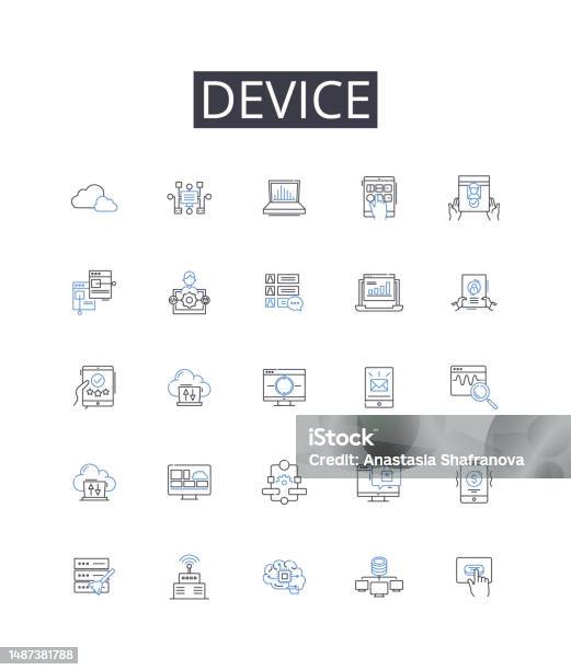 Device Line Icons Collection Layout Navigation Responsiveness