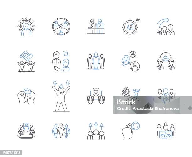 Resource Allocation Line Icons Collection Allocation Budgeting