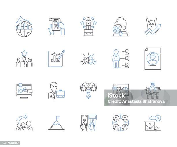 Resource Optimization Line Icons Collection Efficiency Streamlining Productivity Utilization