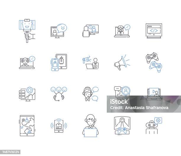 Pattern Recognition Line Icons Collection Recognition Perception