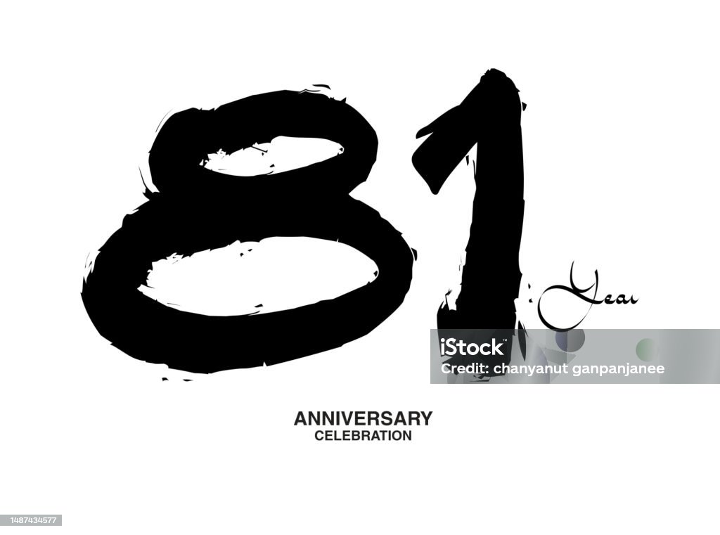 81 Years Anniversary Celebration Vector Template 81 Number Logo Design