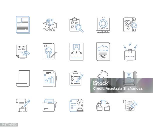 Documentation Handling Line Icons Collection Filing Archiving Organizing Categorizing