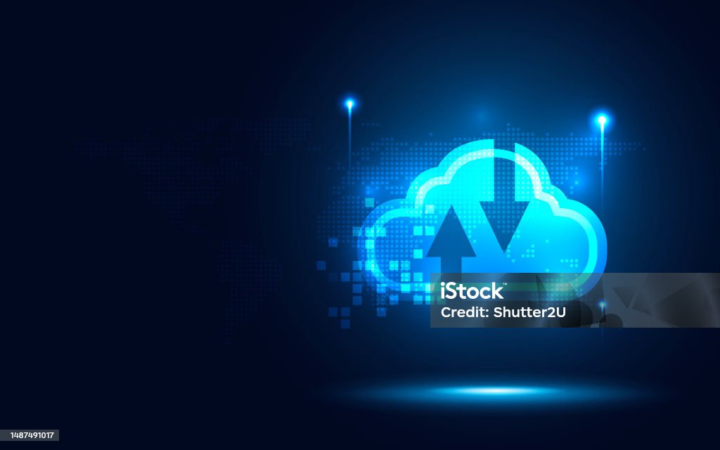 Cyber Security Cloud Computing Blue Abstract Digital Binary Code