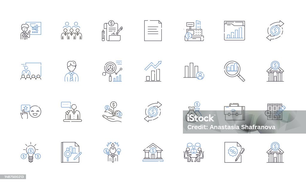 Process Optimization Line Icons Collection Efficiency Streamlining