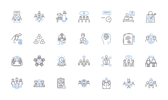 Organizational Center Line Icons Collection Efficiency Productivity ... Organizational Center Line Icons Collection Efficiency Productivity ...