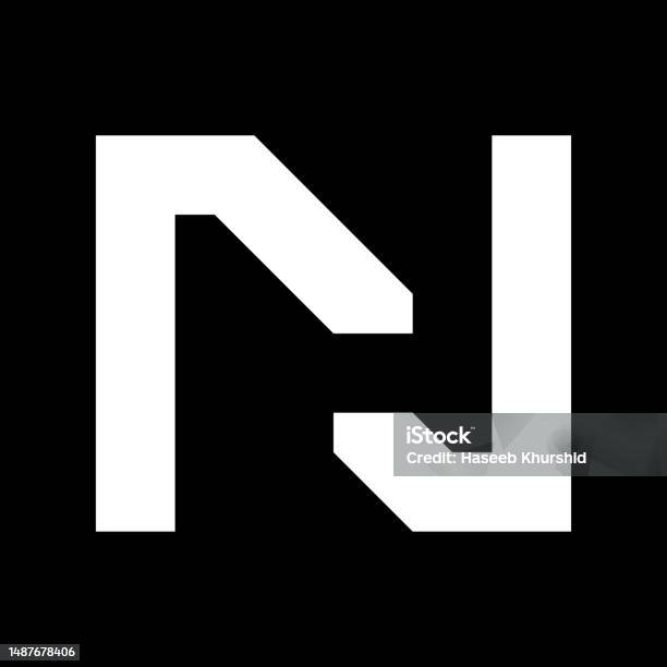 Logo Nj Minimal Icône Dune Lettre Jn Sur Fond De Luxe Idée De Logo