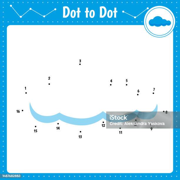 Connect The Dots Cloud Dot To Dot Educational Game Coloring Book For