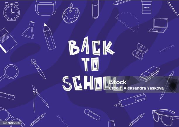 Affiche De Retour À Lécole Pour Les Enfants Avec Des Fournitures Dart