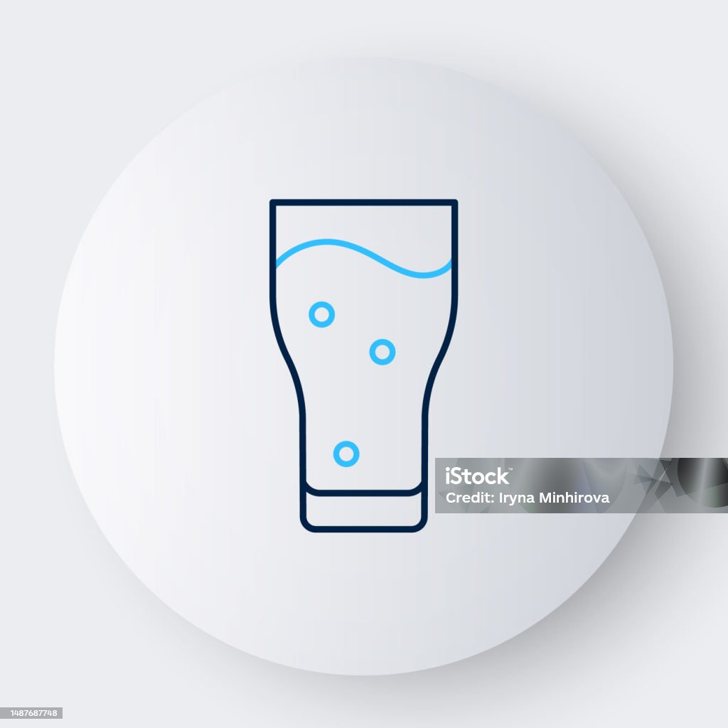 Stock Ilustrace Line Glass Ikony Piva Izolované Na Bílém Pozadí Barevný