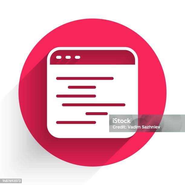 Ilustración De White Software Icono De Código De Programación De Desarrollador Web Aislado Con