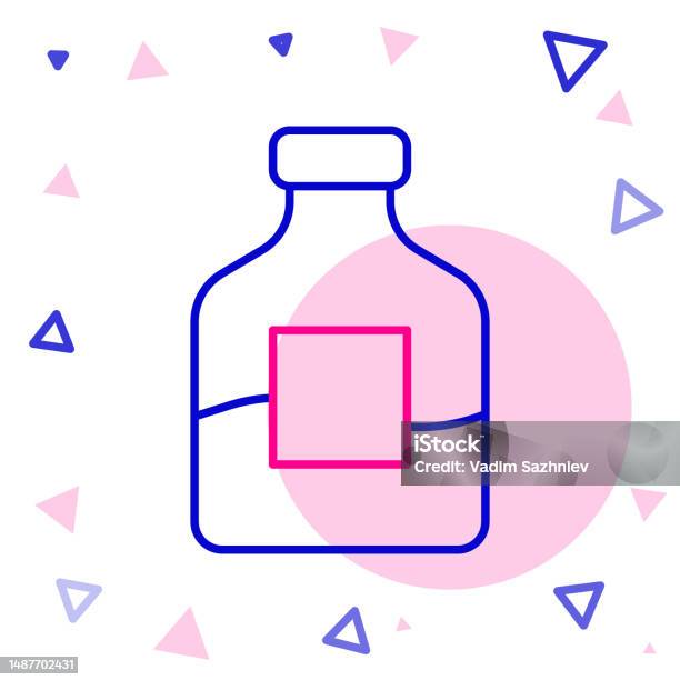 Ligne Bouteille En Verre De Licône De Vodka Isolée Sur Fond Blanc