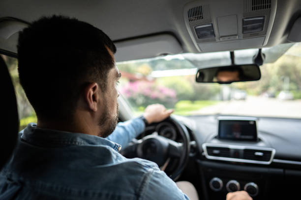 Free Stock Photo of Back side view of man driving a car | Download Free ...