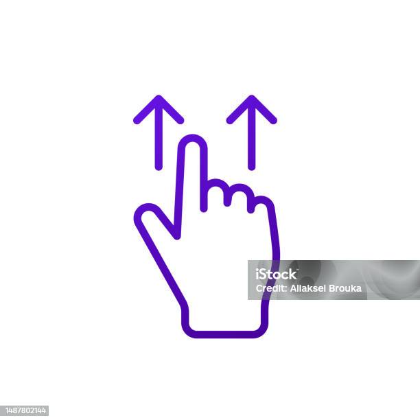 Ilustración de Deslizar Hacia Arriba El Icono De Línea Símbolo De Gesto ... Ilustración de Deslizar Hacia Arriba El Icono De Línea Símbolo De Gesto ...
