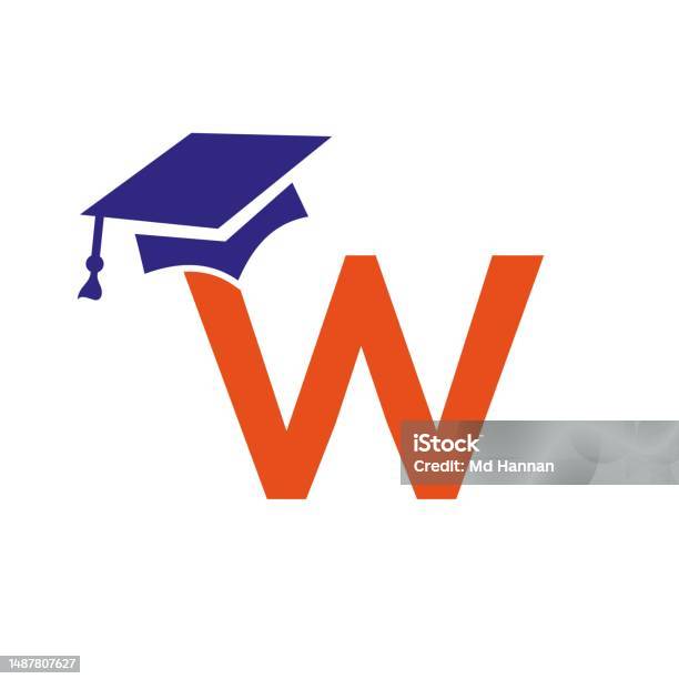 Lettre Initiale W Conception Du Logo De Léducation Combiner Avec Le
