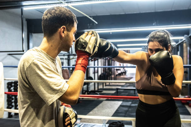 Free Stock Photo of Two Women Standing in Boxing Ring | Download Free ...