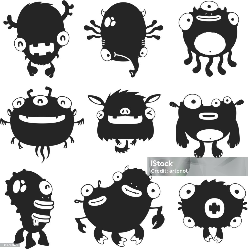 Funny Monsters Stock Illustration Download Image Now Abstract