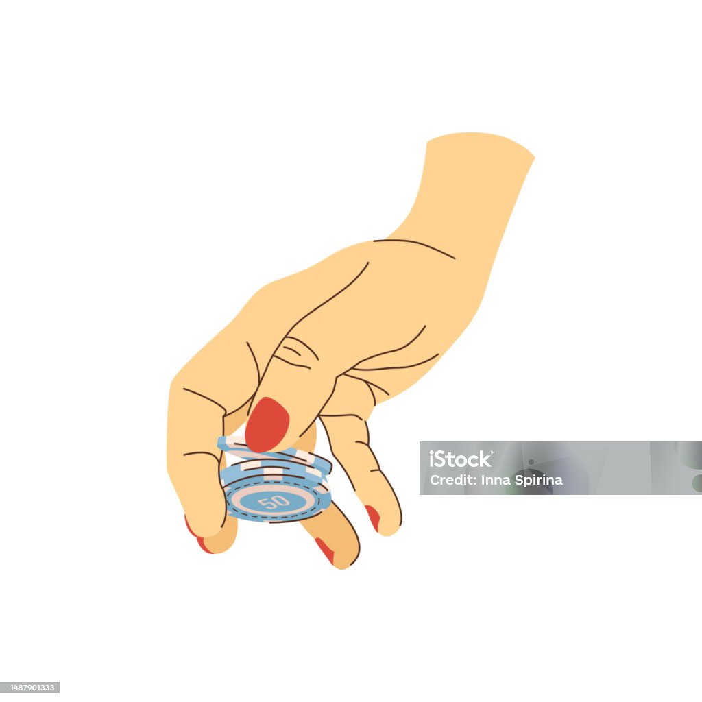 Bermain Chip Di Tangan Ilustrasi Datar Trik Dengan Chip Pemain ... Bermain Chip Di Tangan Ilustrasi Datar Trik Dengan Chip Pemain ...