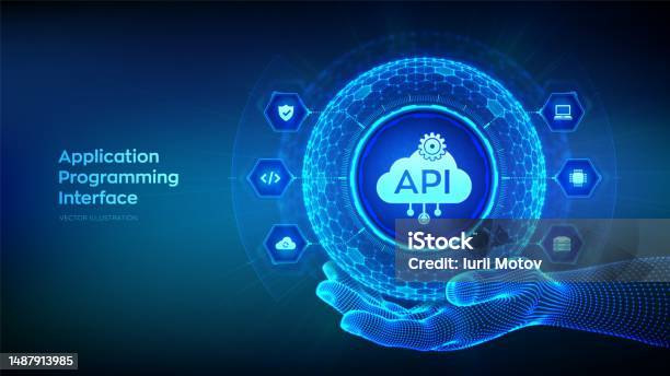Api Application Programming Interface In The Shape Of Sphere With Hexagon Grid Pattern In