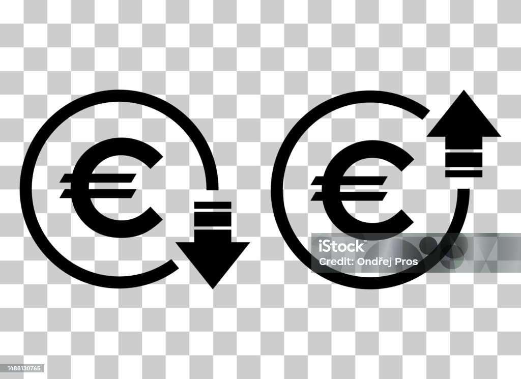 Ensemble De Symbole De Coût Euro Icône Daugmentation Et De Diminution ... Ensemble De Symbole De Coût Euro Icône Daugmentation Et De Diminution ...
