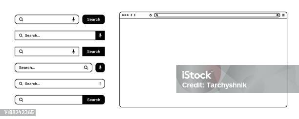Navigateur Web Vide Fenêtre De Page Internet Avec Barre Doutils Et