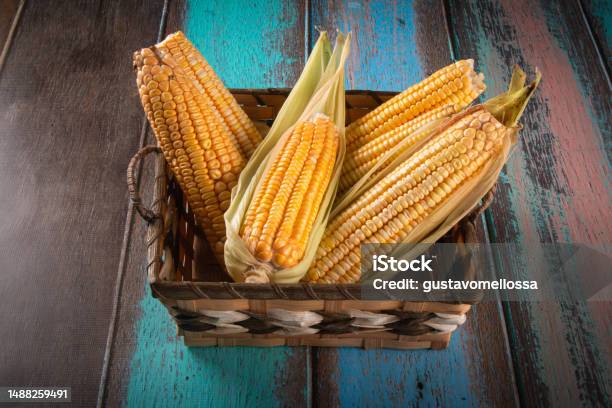 Jagung Kuning Segar Dalam Keranjang Di Atas Kayu Pedesaan Foto Stok ... Jagung Kuning Segar Dalam Keranjang Di Atas Kayu Pedesaan Foto Stok ...