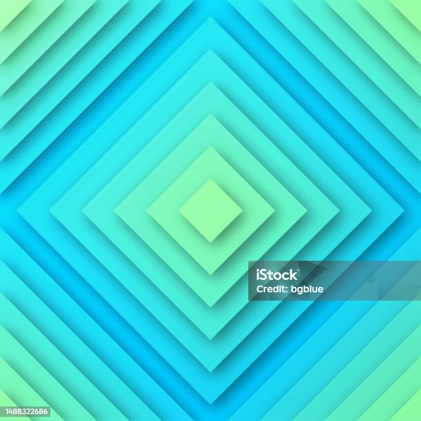 Abstract Design With Squares And Blue Gradients Trendy Background Stock