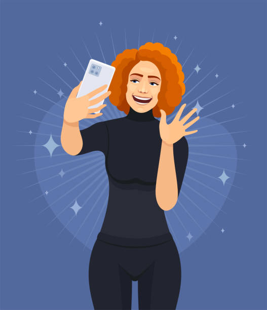 10 Woman Dyed Hair Selfie Stock Illustrations Royalty Free Vector