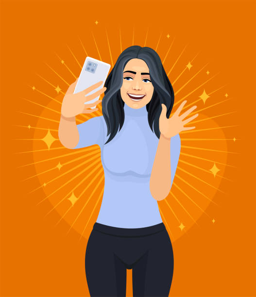 210 Brunette Selfie Stock Illustrations Royalty Free Vector Graphics