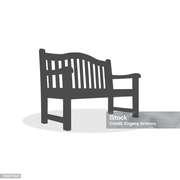 Banc De Parc En Bois Isolé Sur Fond Blanc Vue Demitour Vecteurs Libres