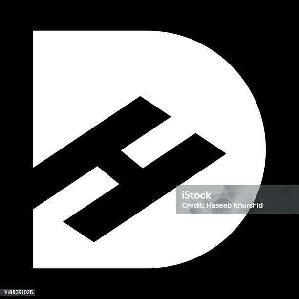 Logo Dh Minimal Icône Dune Lettre Dh Sur Fond De Luxe Idée De Logo
