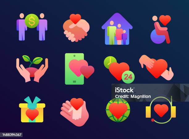 Charity Flat Gradient Icons Set Stock Illustration - Download Image Now ... Charity Flat Gradient Icons Set Stock Illustration - Download Image Now ...