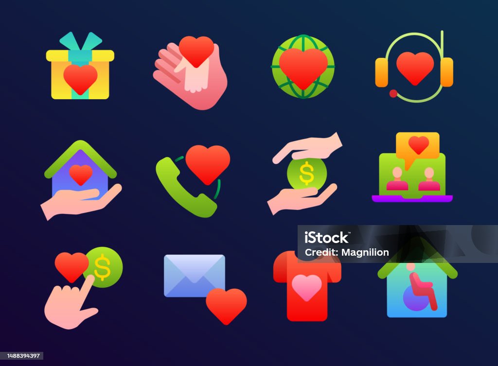 Charity Flat Gradient Icons Set Stock Illustration - Download Image Now ... Charity Flat Gradient Icons Set Stock Illustration - Download Image Now ...