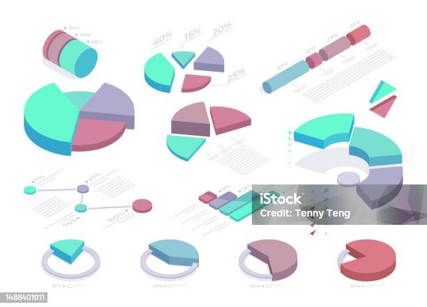 Set Diagram Statistik Isometrik Bagan Analisis Data Elemen Bagan