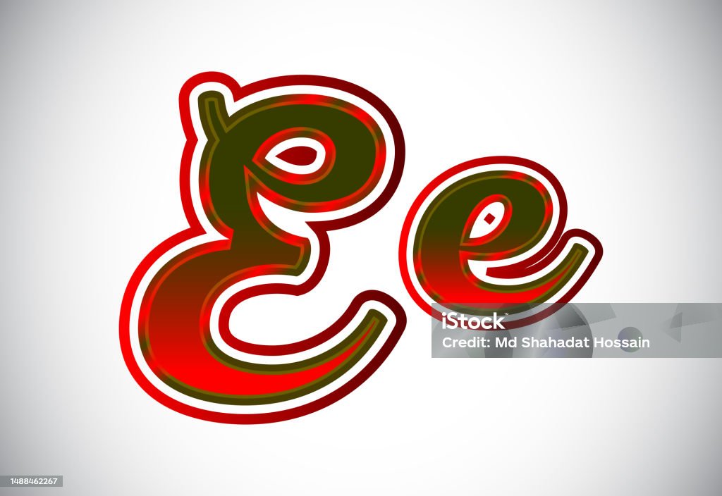 Anglais Lettre Majuscule Et Minuscule E Symbole De Lalphabet Graphique