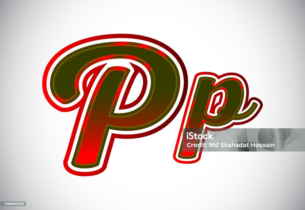 Anglais Lettre Majuscule Et Minuscule P Symbole De Lalphabet Graphique