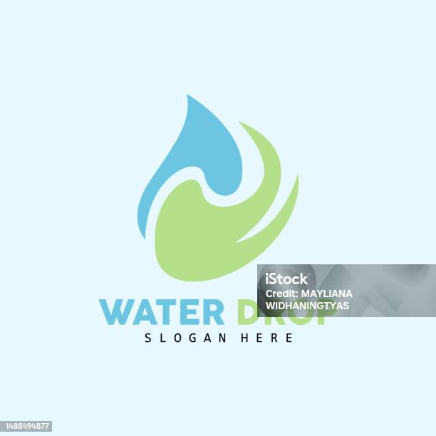 Logo Tetesan Air Vektor Sederhana Desain Elegan Templat Simbol Ikon