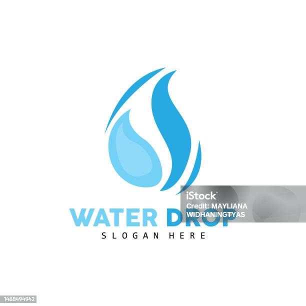 Logo Tetesan Air Vektor Sederhana Desain Elegan Templat Simbol Ikon