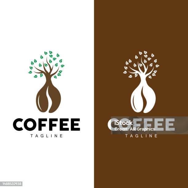 Logo De Café Design Darbre À Café Vecteur De Boisson De Café Symbole