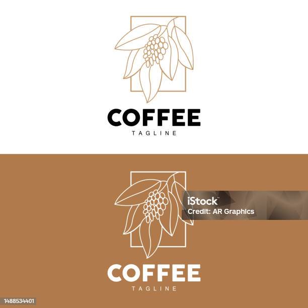 Logo De Café Design Darbre À Café Vecteur De Boisson De Café Symbole