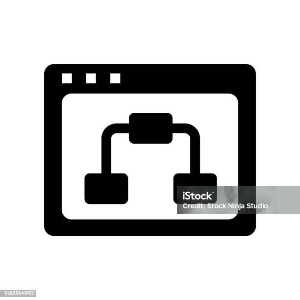 Architecture De Site Icône Noire Plate Isoler Sur Fond Blanc