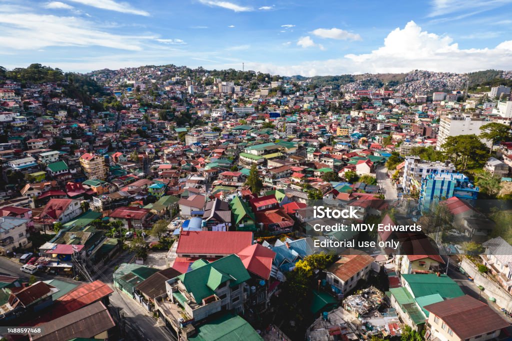 Baguio City Philippines Afternoon Aerial Of The Skyline Of The City