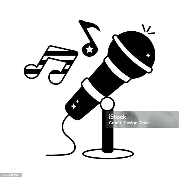 Music Doodle Vector Outline Icon Eps 10 File Stock Illustration