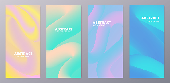 Set Bentuk Abstrak Minimal Pada Latar Belakang Warna Gradien Untuk